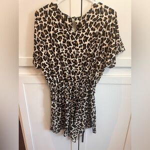 entro | Pants & Jumpsuits | Entro Leopard Print Romper | Poshmark